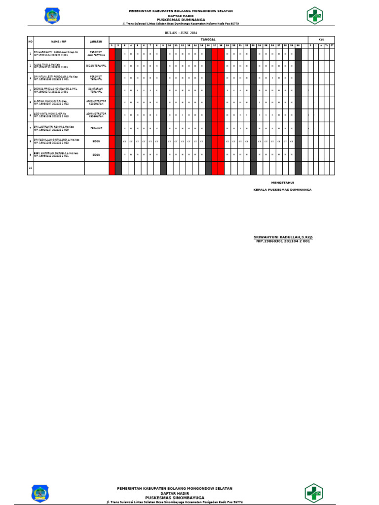 Absen Juni 2024 | PDF