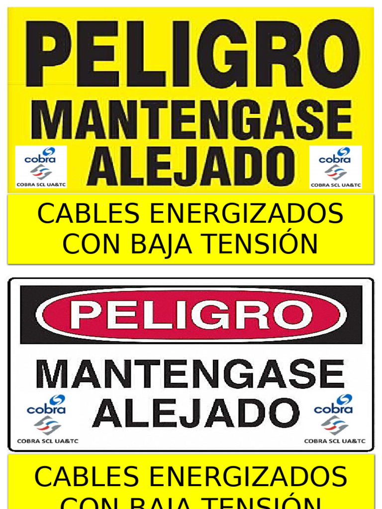 SEÑALETICA Peligro mantengase alejado CABLES ENERGIZADOS CON BAJA TENSIÓN | PDF