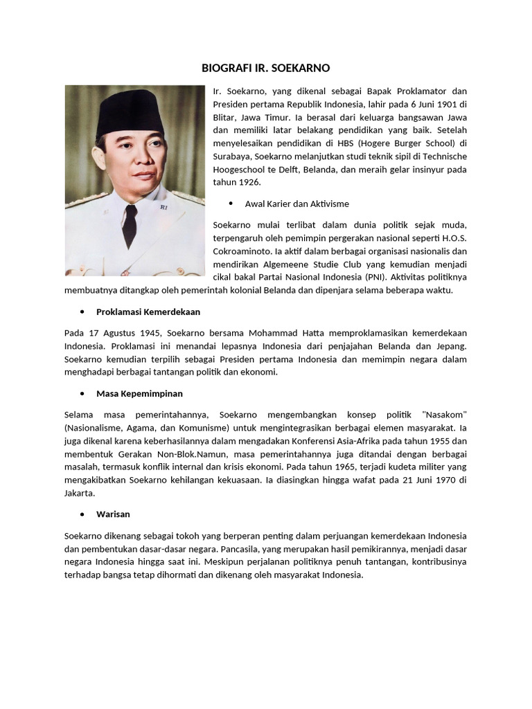 BIOGRAFI IR SOEKARNO | PDF