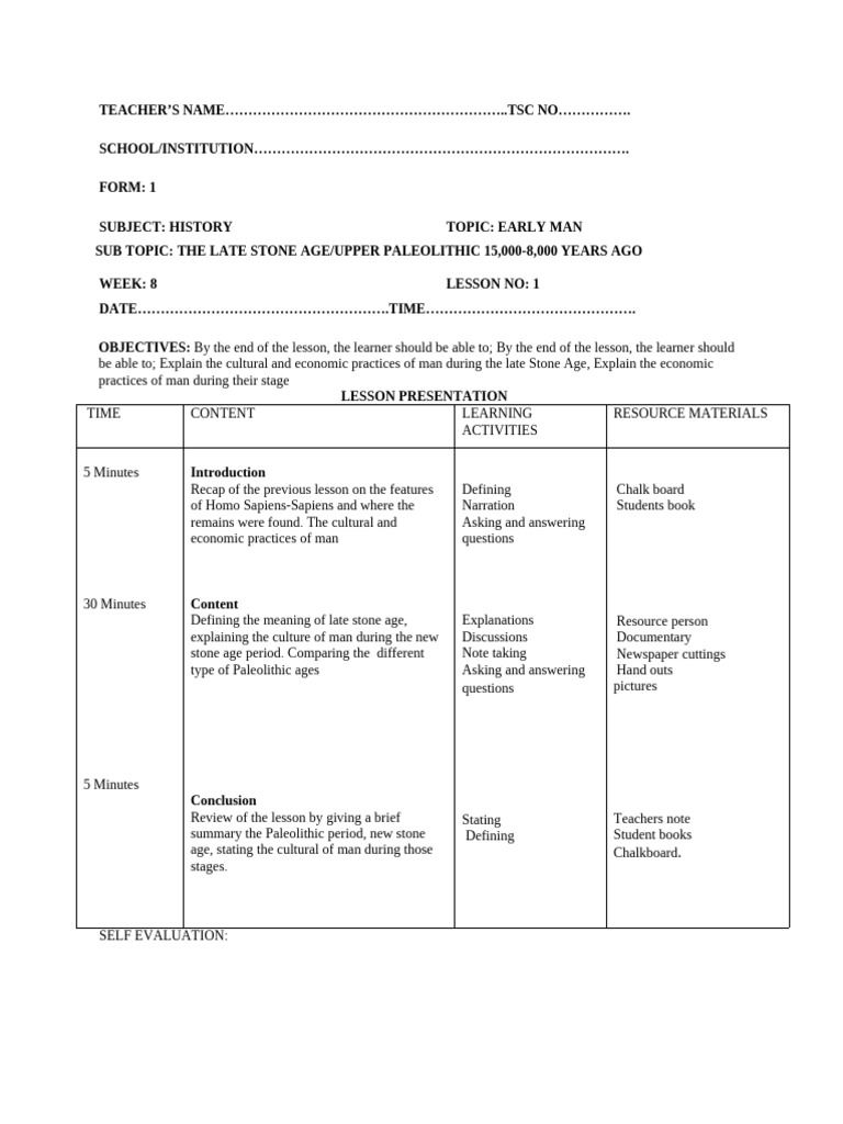 Lesson 11 Early Man | PDF