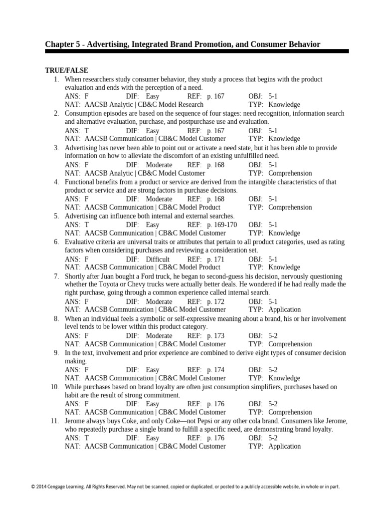 7e Chapter 05 Test Bank | PDF