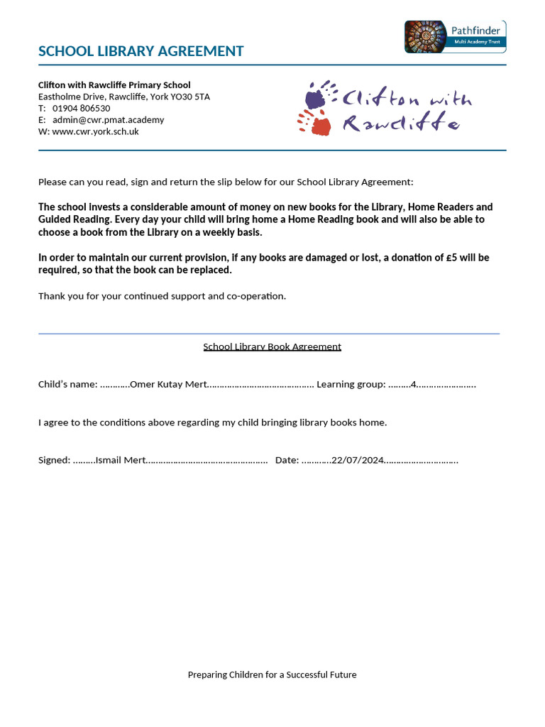 School Library Agreement | PDF