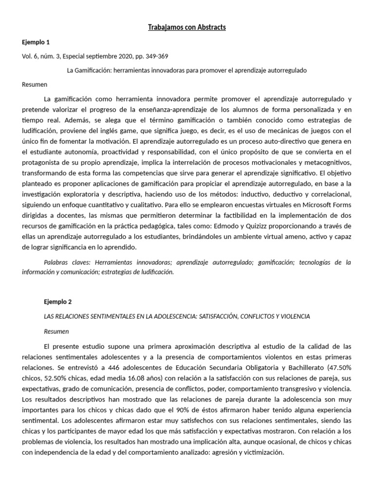 Ejemplos de abstracts | PDF