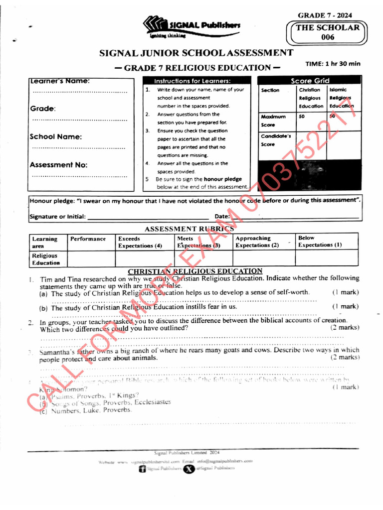 Signal 006 Grade 7 Cre | PDF