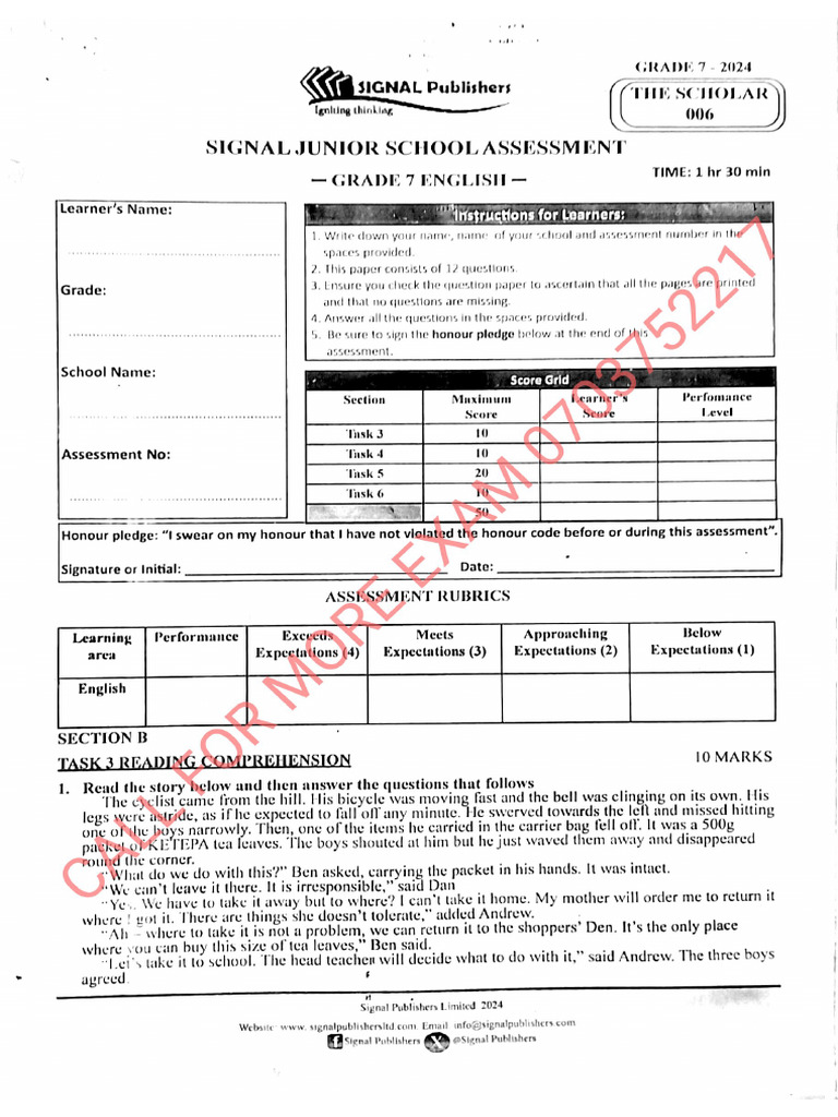 Signal 006 Grade 7 English | PDF