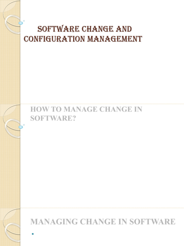 Notes Software Change and Configuration Management | PDF