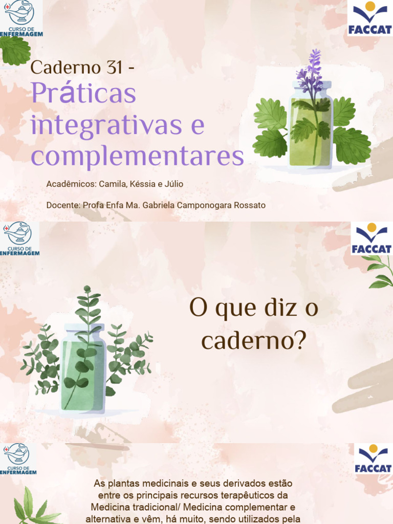 Caderno 31 - Práticas Integrativas e Complementares | PDF | Farmácia | Farmacêutico