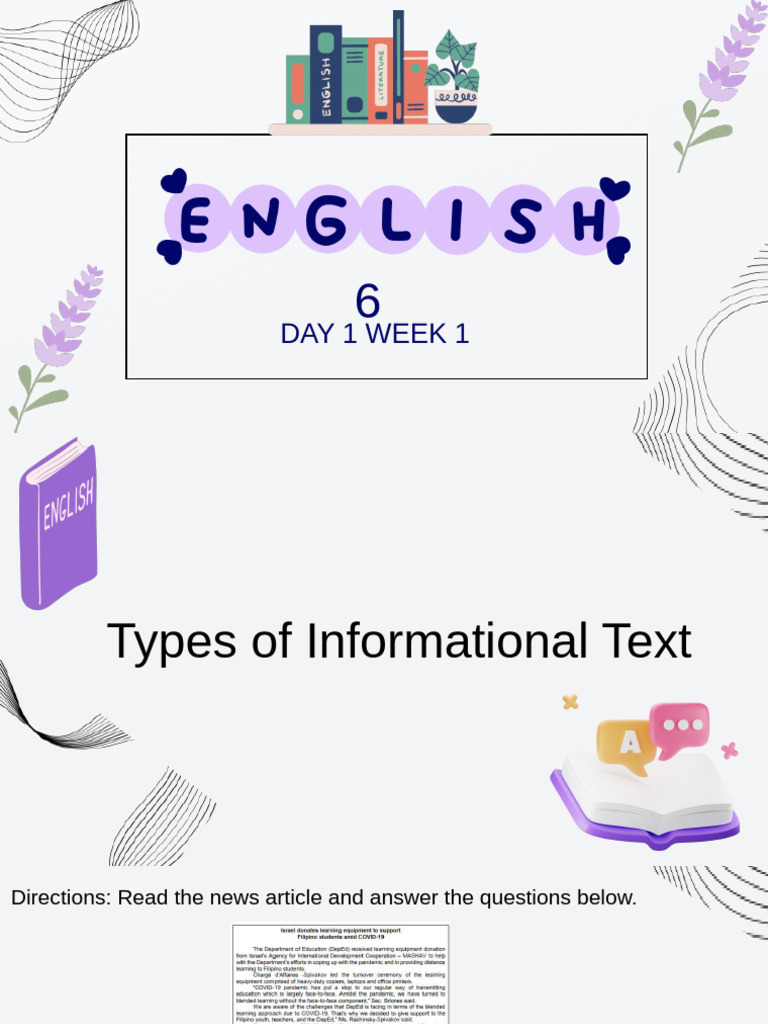 ENGLISH 6 Q2 WEEK 1 | PDF