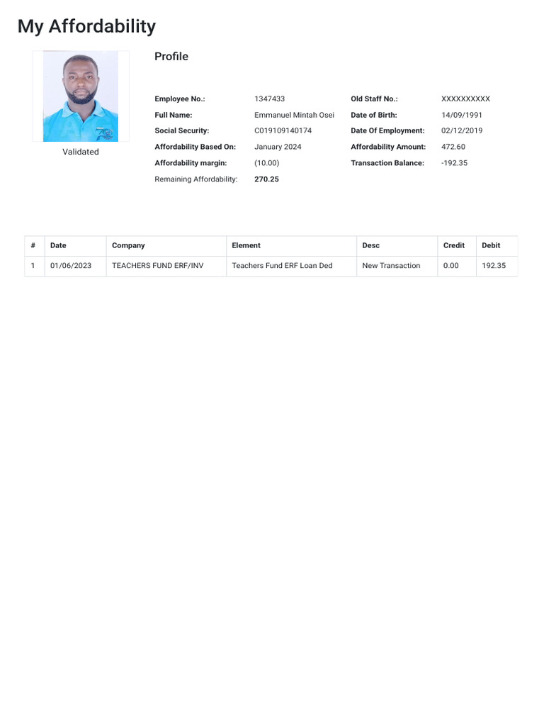 E-Pay Slip __ Affordability | PDF