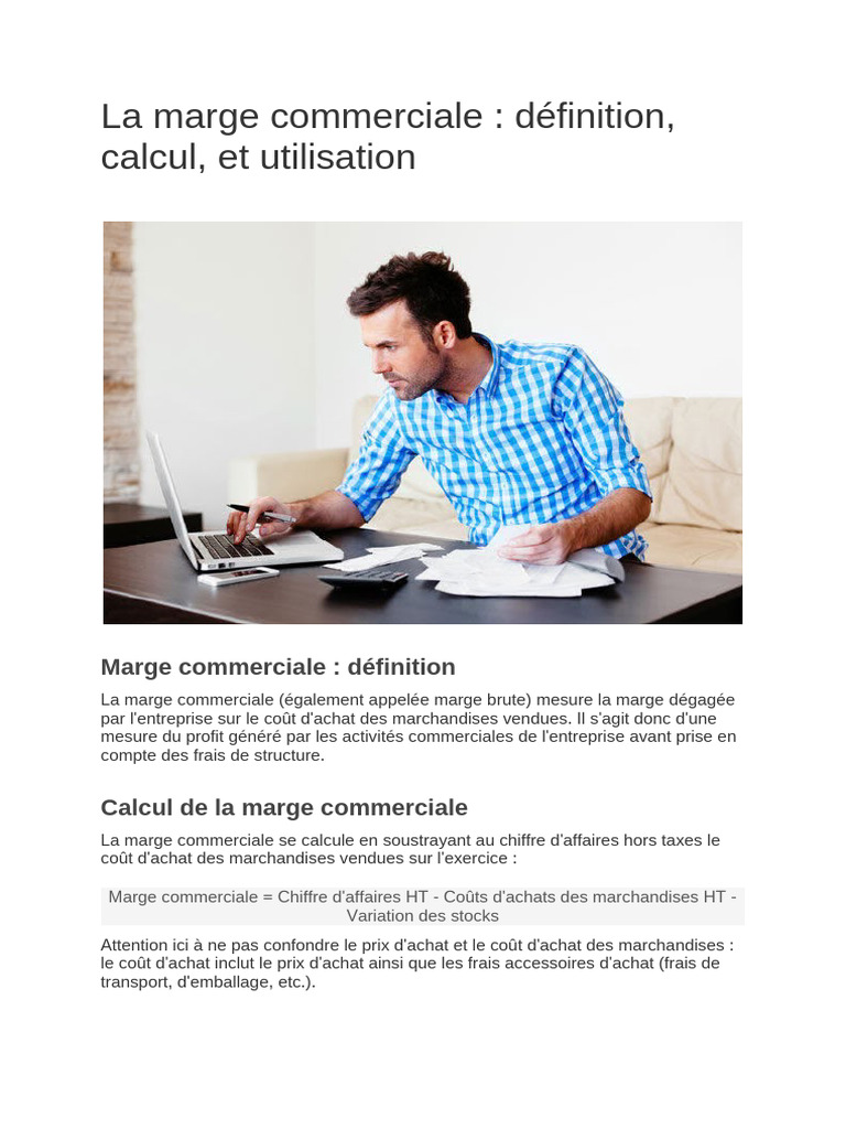 La marge commerciale -définition, calcul, et utilisation | PDF