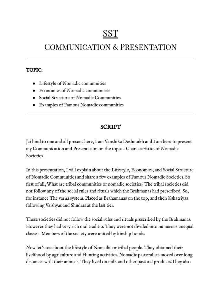 Communication Presentation: Script | PDF