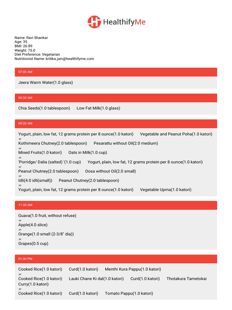 Diet Plan | PDF
