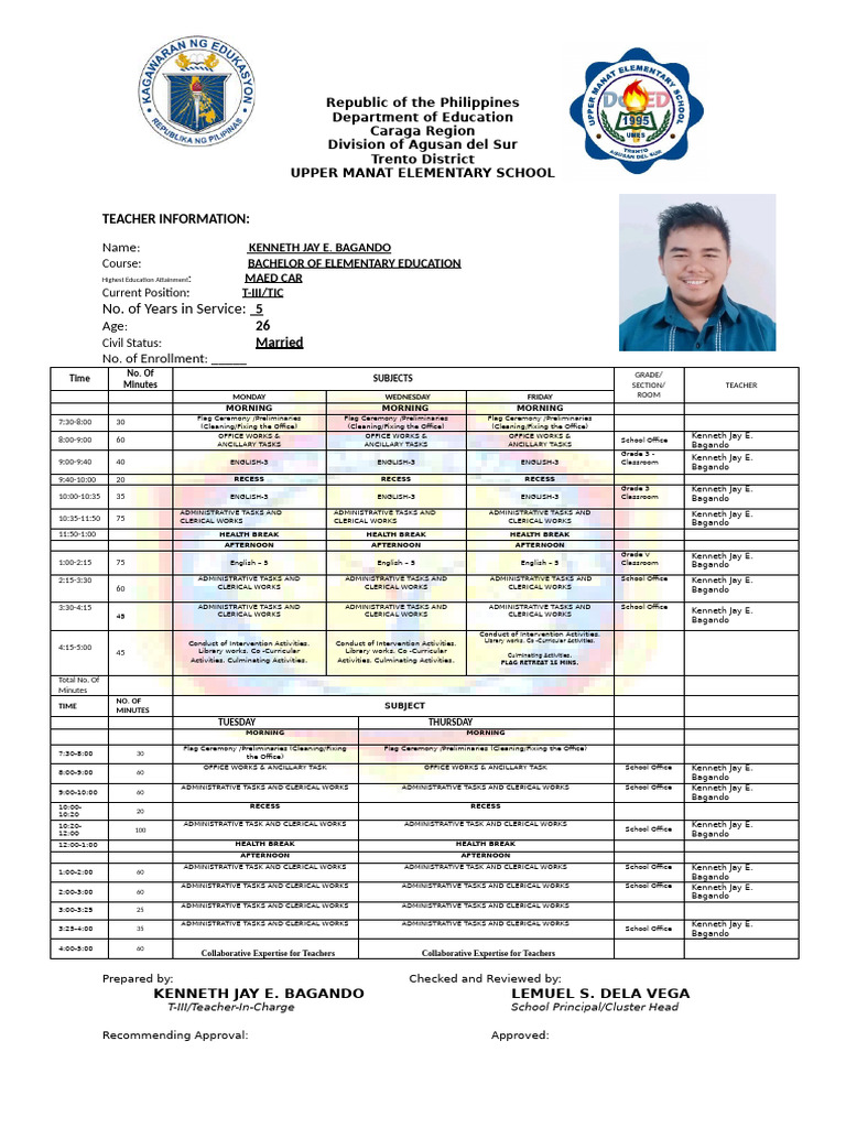 TEACHER classprogram JOANA final | PDF