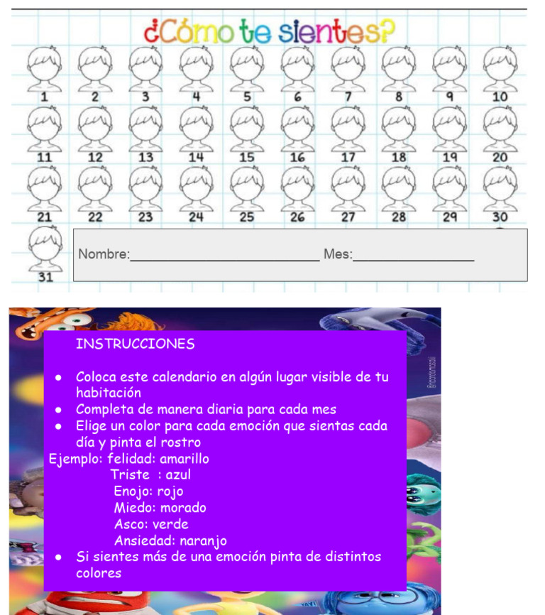 Calendario Emociones | PDF
