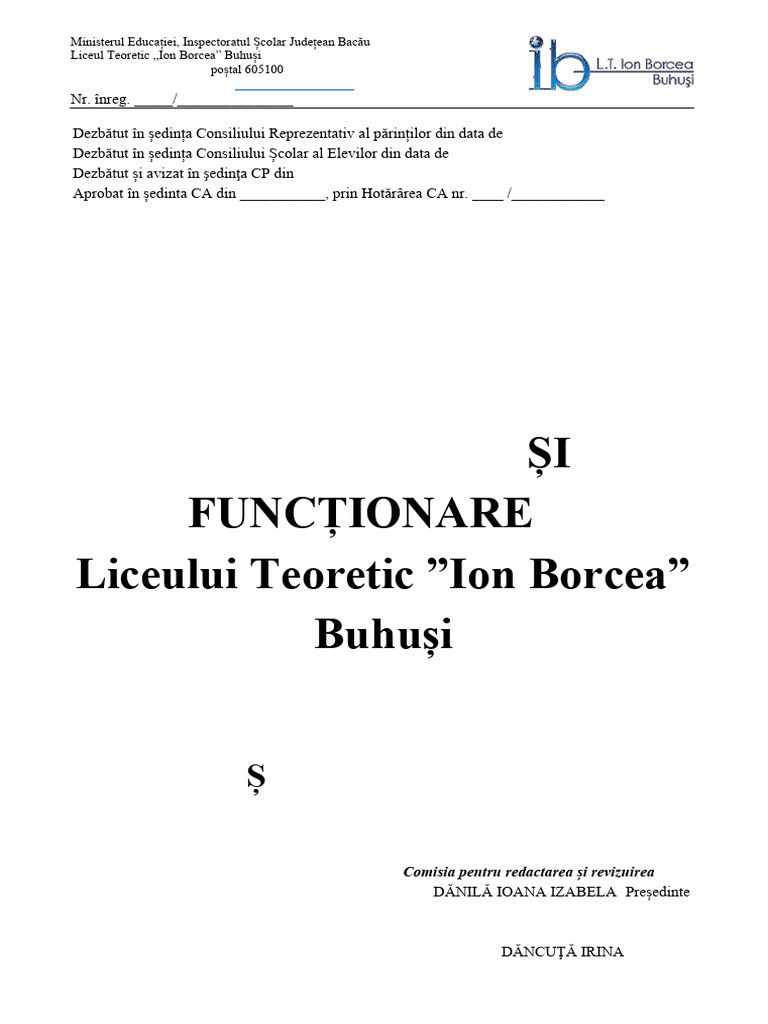 ROF 2024 - 2025 Varianta Finala - Avizat CRP | PDF