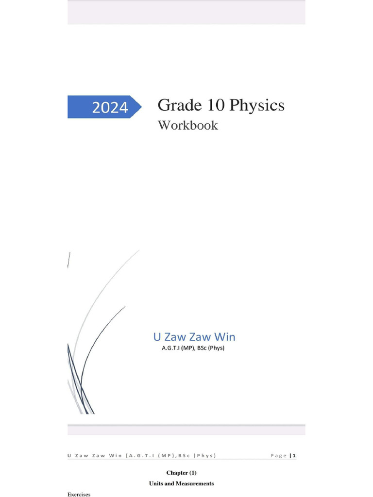 Grade 10 Physics Workbook | PDF