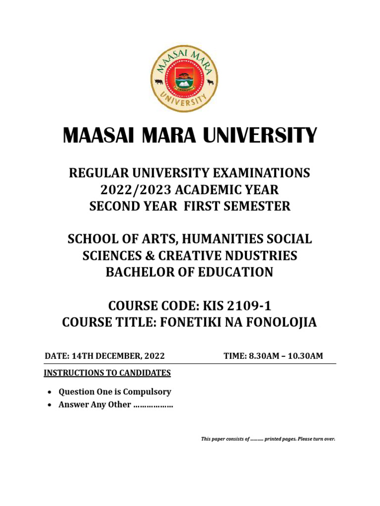 KIS 2109 Fonetiki Na Fonolojia | PDF