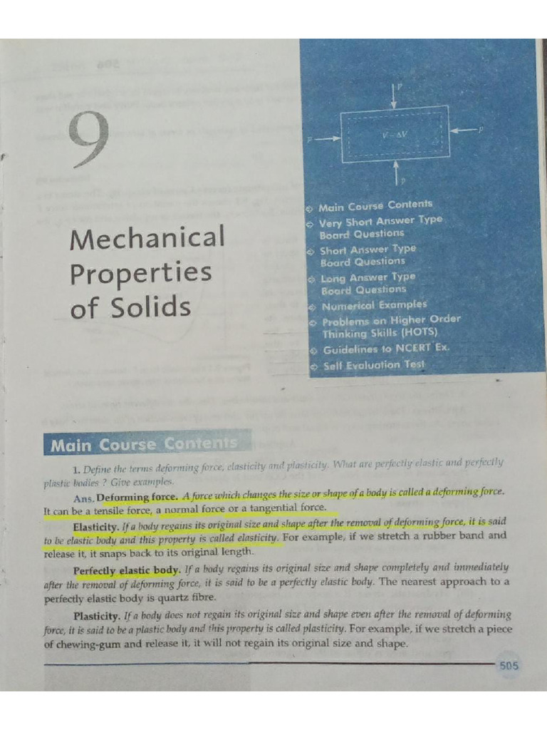 Mechanical properties of Solids | PDF