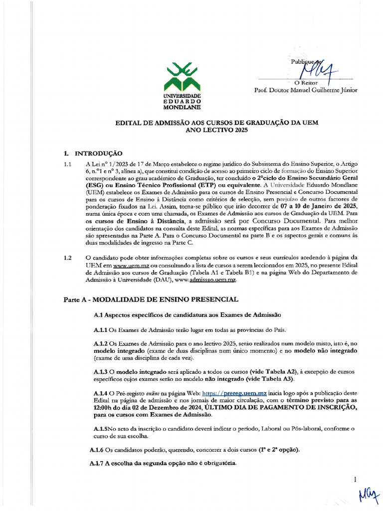 Edital Da UEM 2025 | PDF