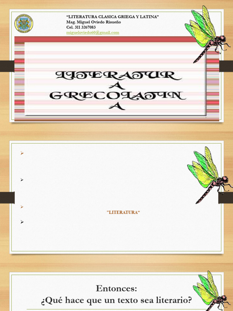 Diapositivas Literatura Clasica Griega y Latina 17-09.2024 | PDF