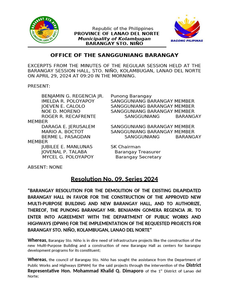 Final Draft of Resolution#15 Series of 2024 | PDF | Government