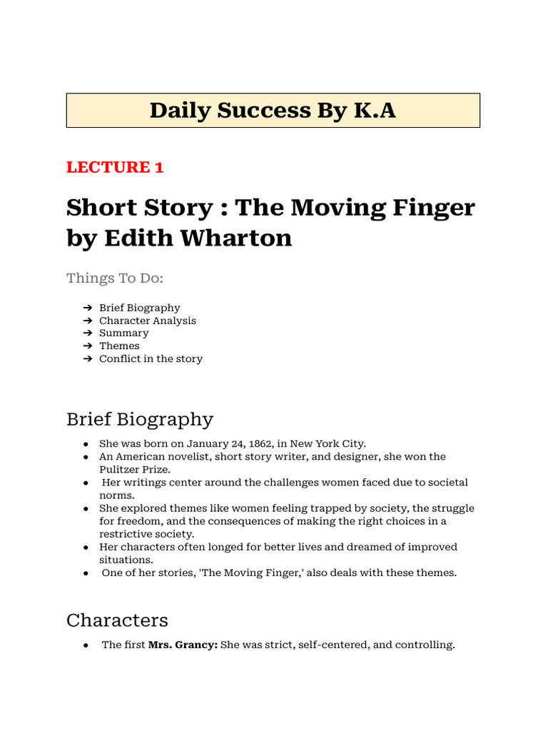 The Moving Finger | PDF