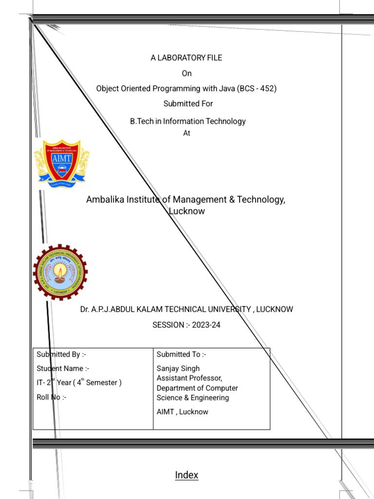 OOP's With Java Practical File | PDF