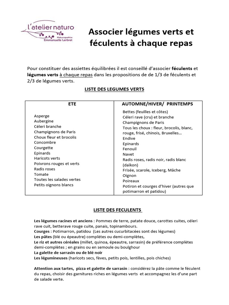 Liste Des Legumes Verts | PDF