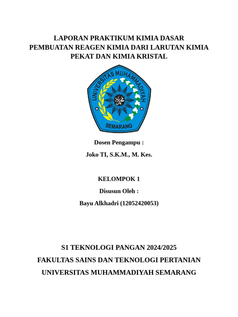 Materi 2 - KELOMPOK 1 PEMBUATAN REAGEN | PDF