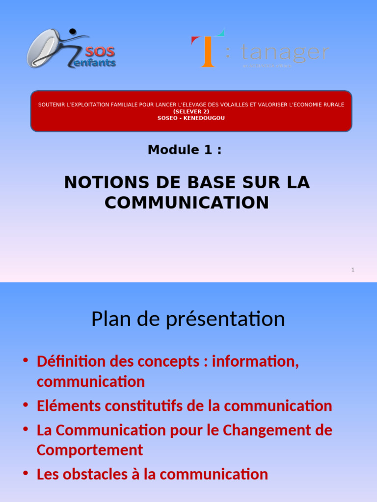 Module 1 Notions de Base Sur La Communication | PDF