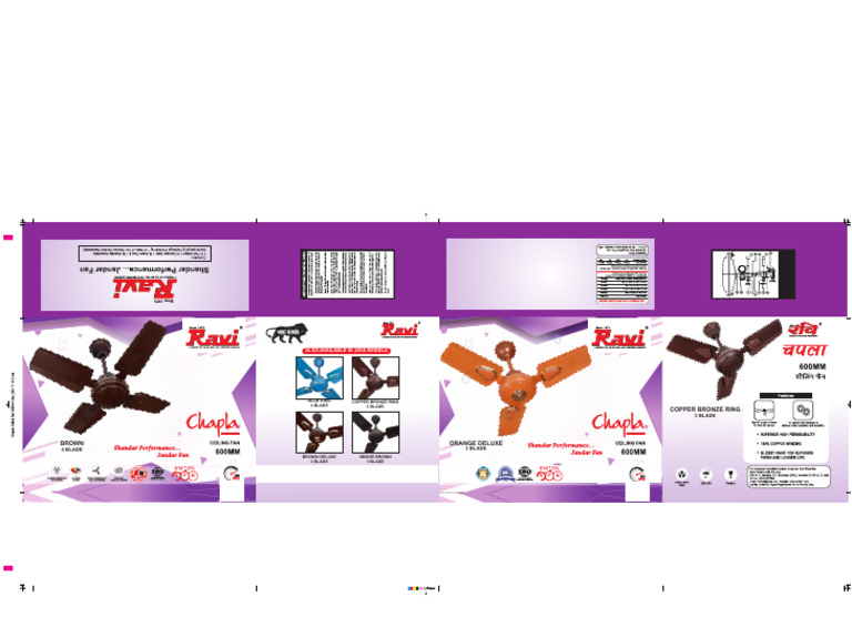 Chapla Ceiline Fan 600mm Box - 16-10-2023 Final | PDF