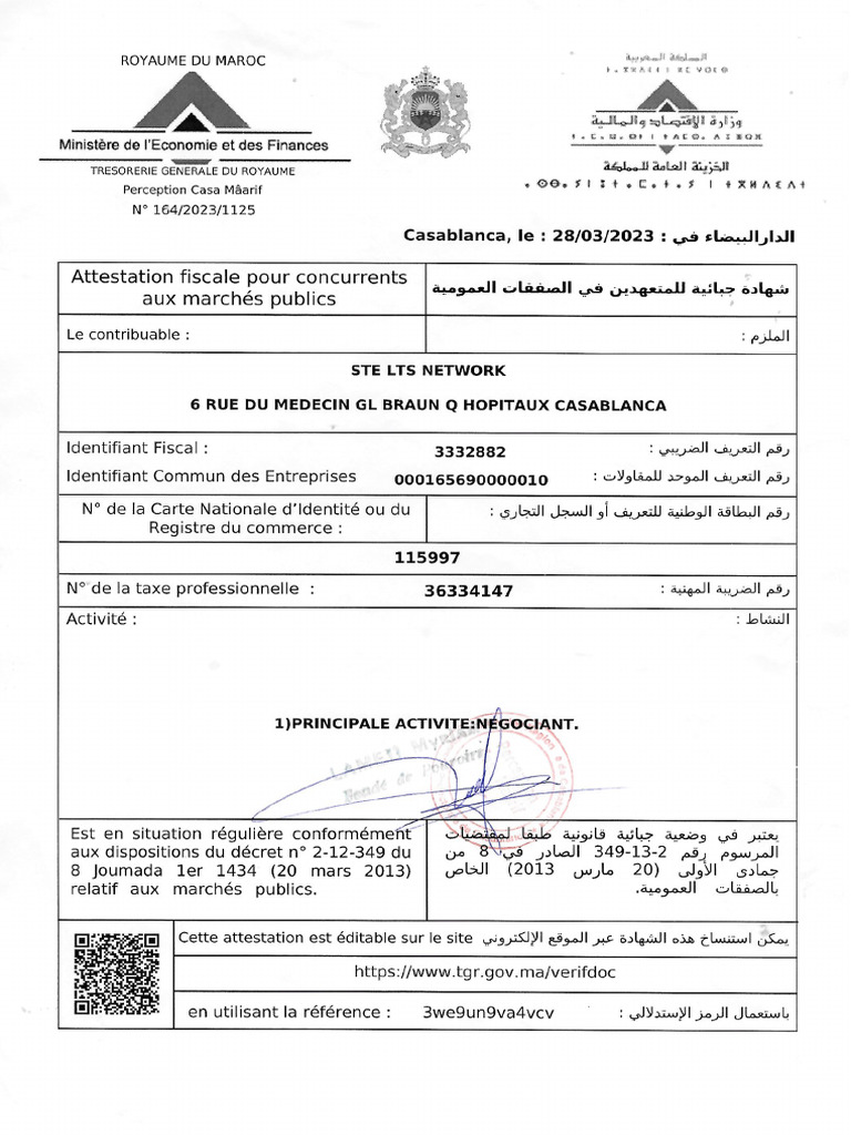 Attestation Fiscale | PDF
