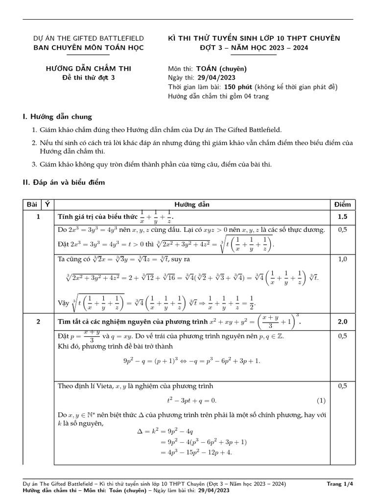 HDC Toán - Đ T 3 | PDF