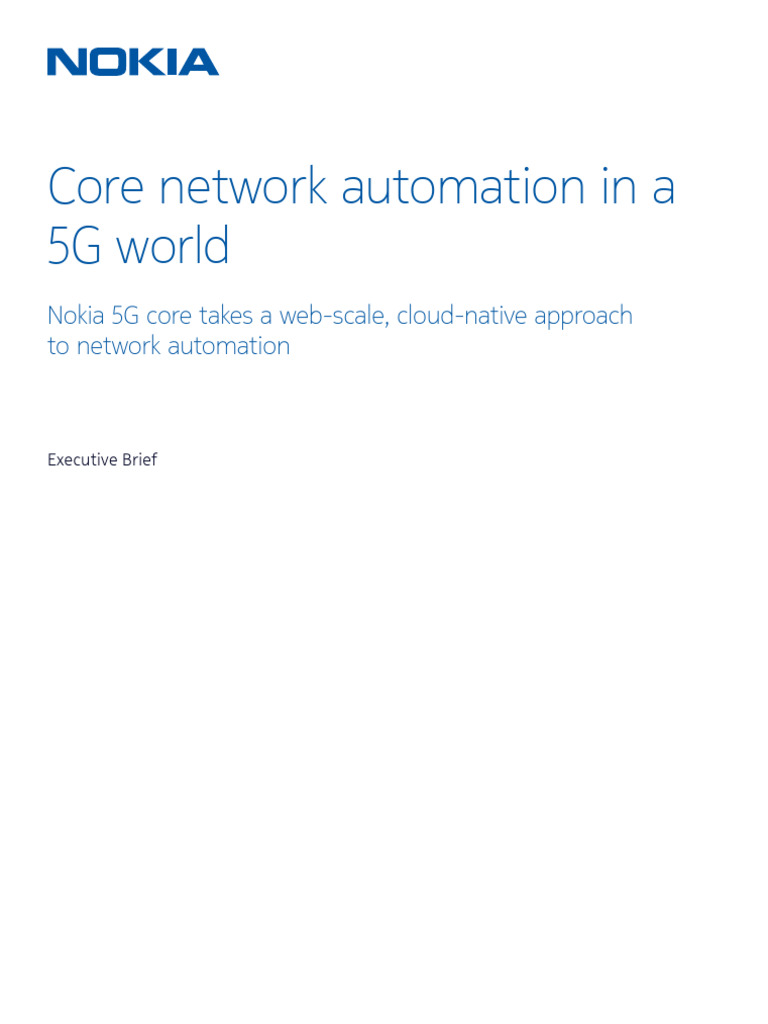 Nokia 5G Core Automation | PDF Nokia 5G Core Automation | PDF