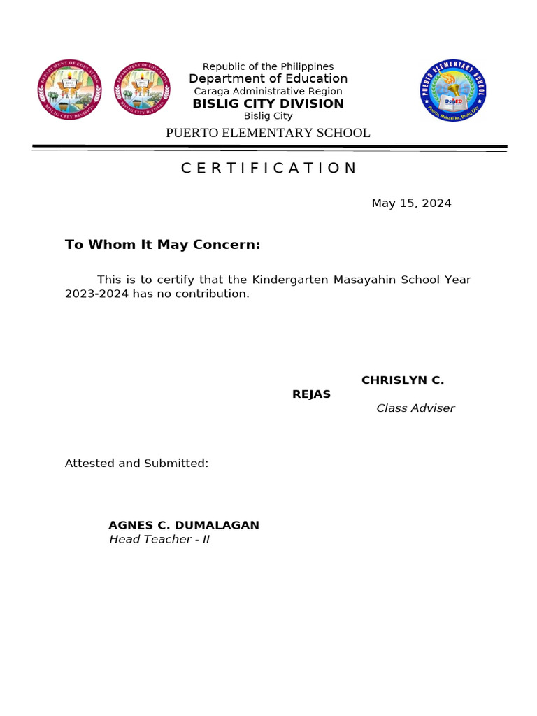 certification-for-no-CONTRIBUTION | PDF