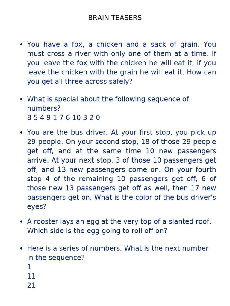 brain teasers_3 | PDF
