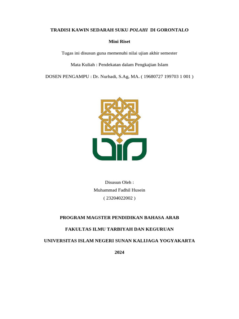 TRADISI KAWIN SEDARAH SUKU POLAHI DI GORONTALO Back Up | PDF