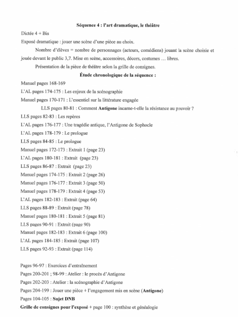 Progression Séquence 4 Art Dramatique Théâtre | PDF
