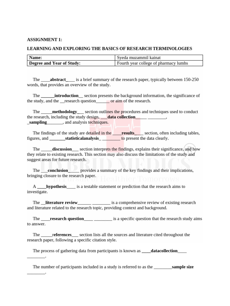 ASSIGNMENT 1 Research Clas | PDF