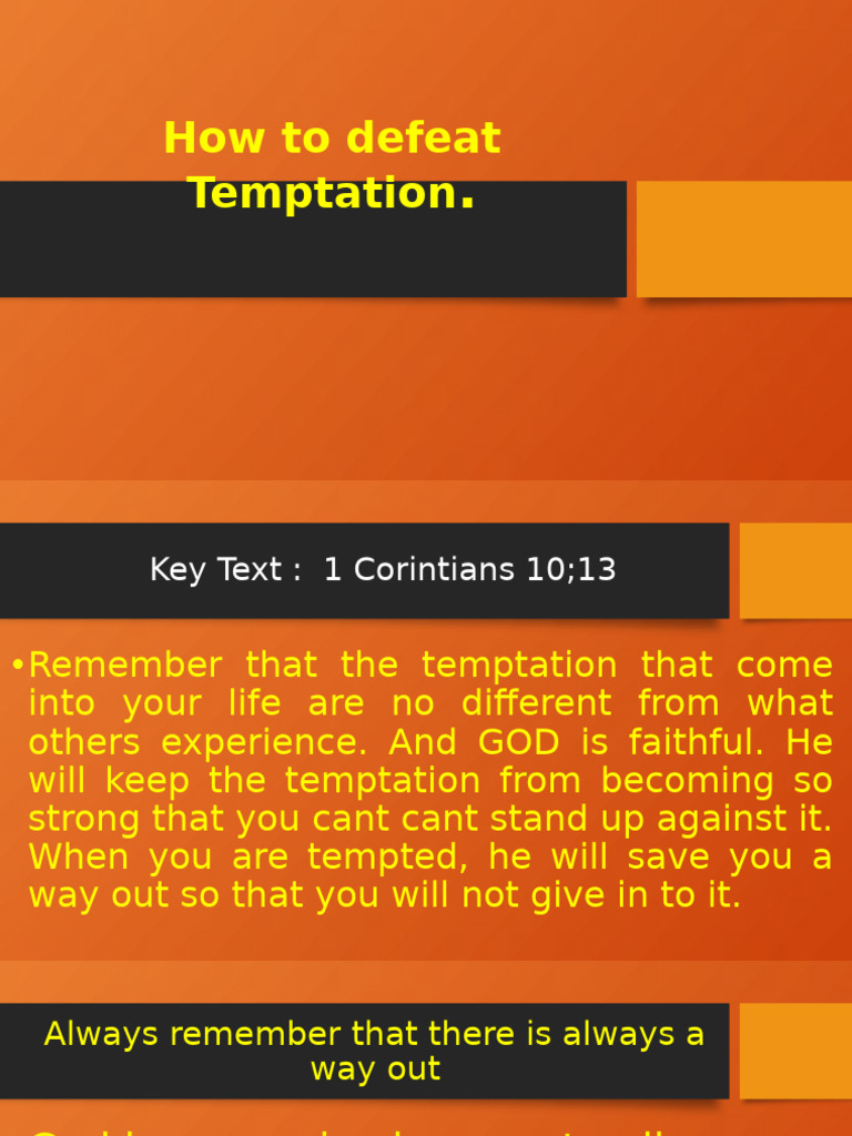 How To Defeat Temptation | PDF