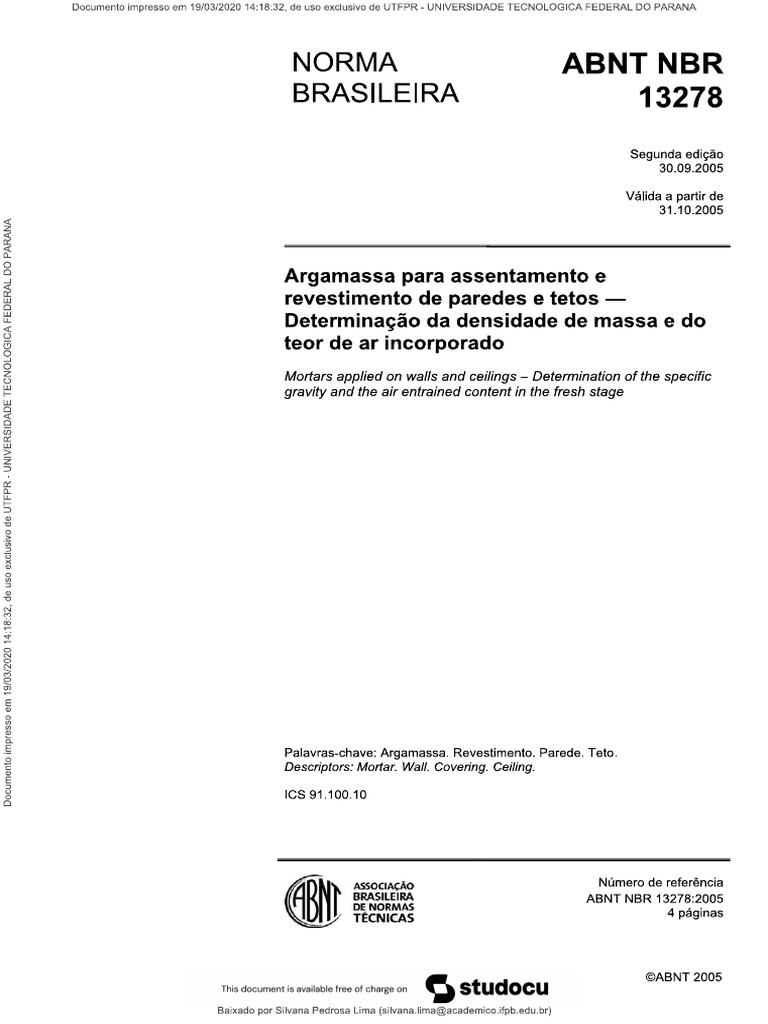 NBR 13278 | PDF