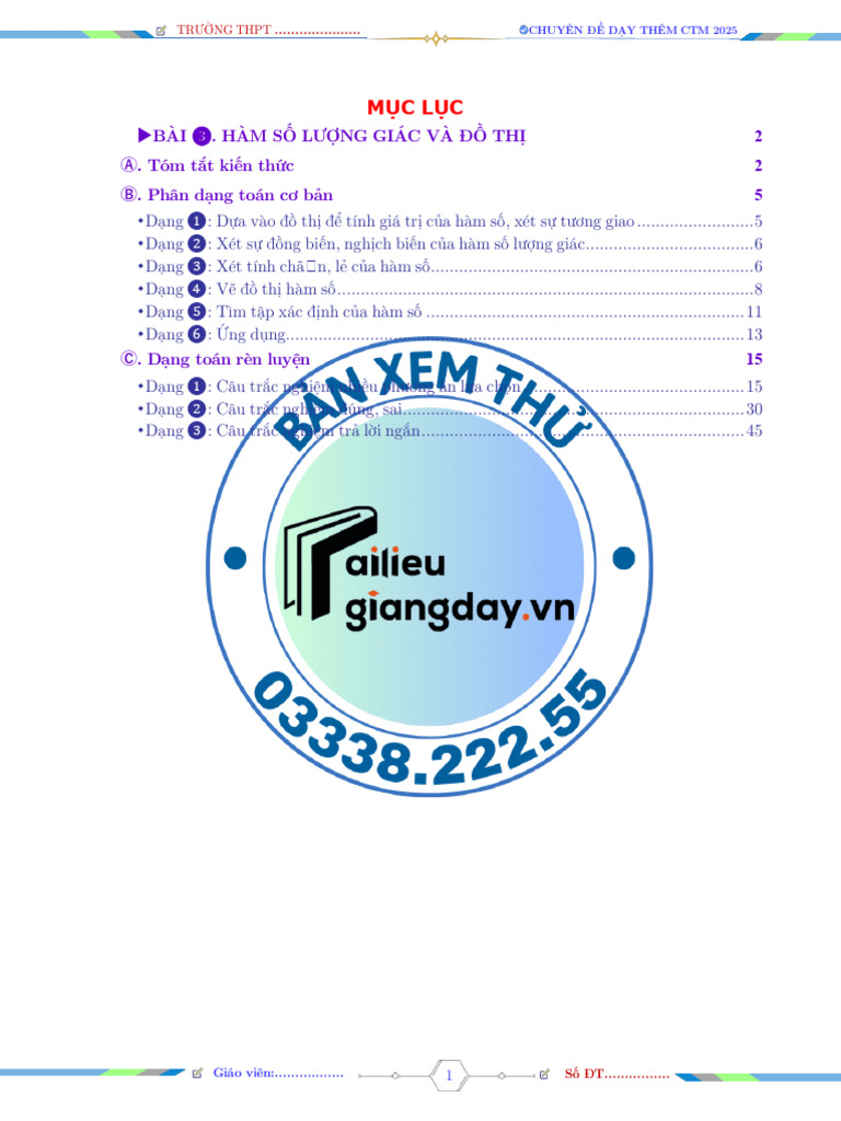 C1-B3-Ham So Luong Giac Va Do Thi-1718853230 | PDF
