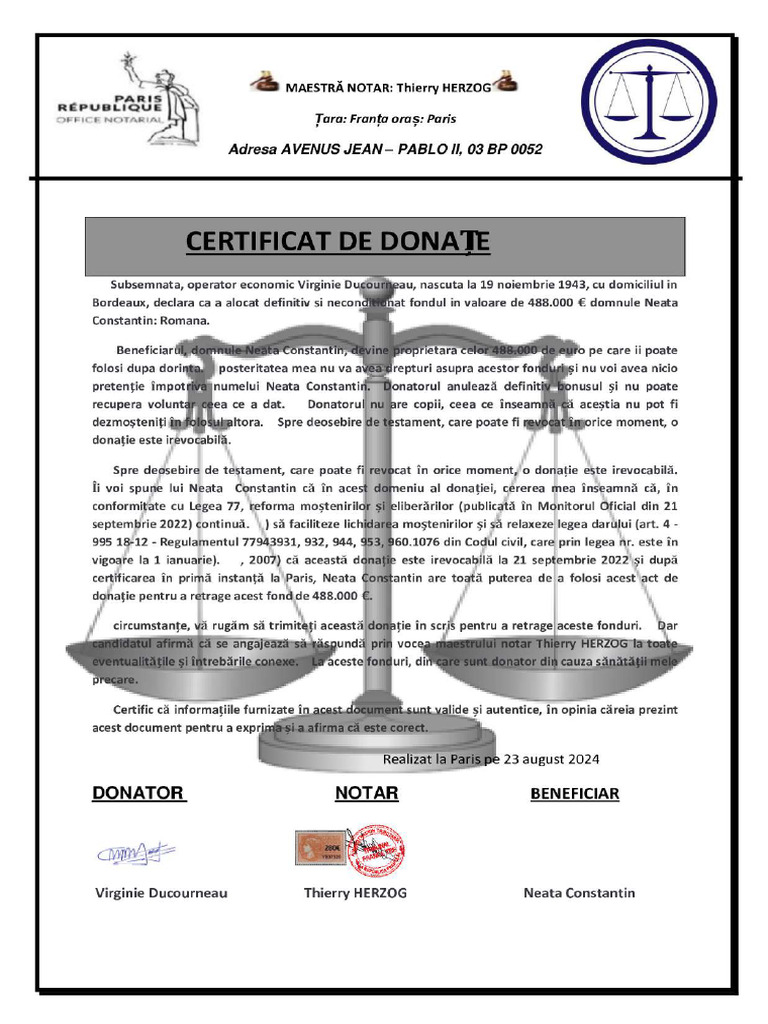 Acte de Donation | PDF