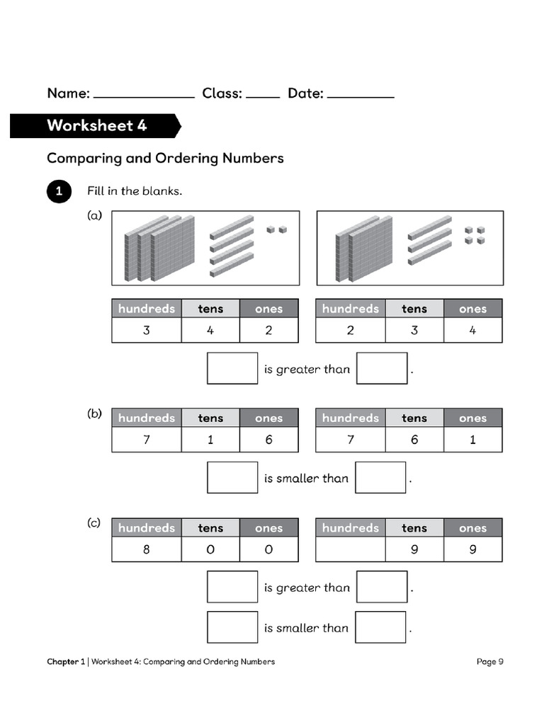 Workbook 3a - Chapter 1 - Worksheet 4 | PDF
