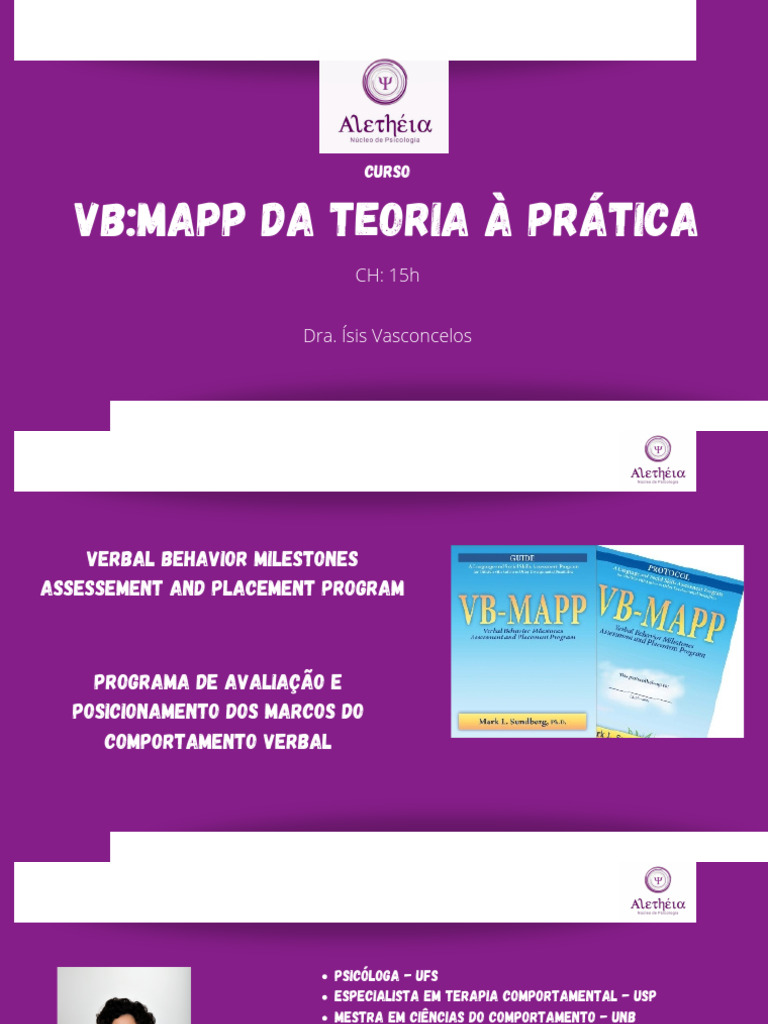 Slides Curso VBMAPP Da Teoria À Prática | PDF