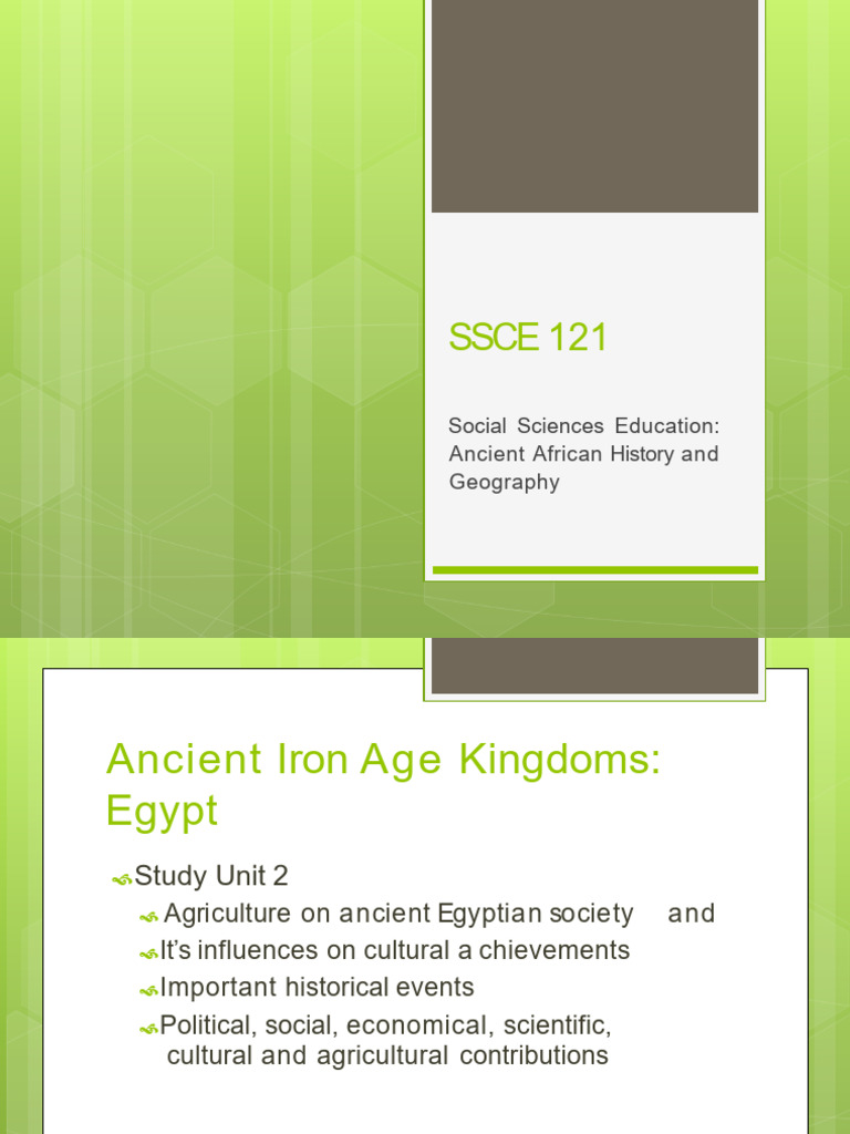 SSCE 121: Social Sciences Education: Ancient African History and ...