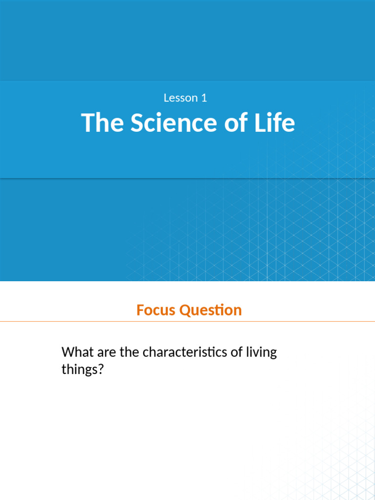 CA Lesson 1 The Science of Life | PDF