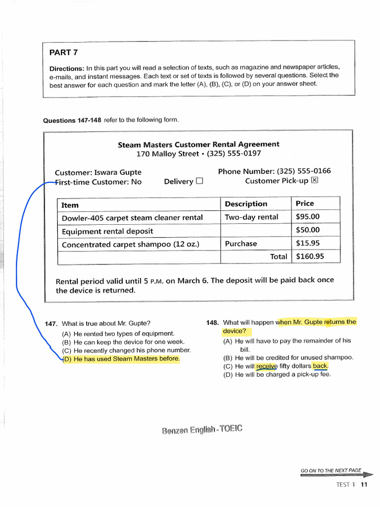 Part 7 - Test 1 | PDF