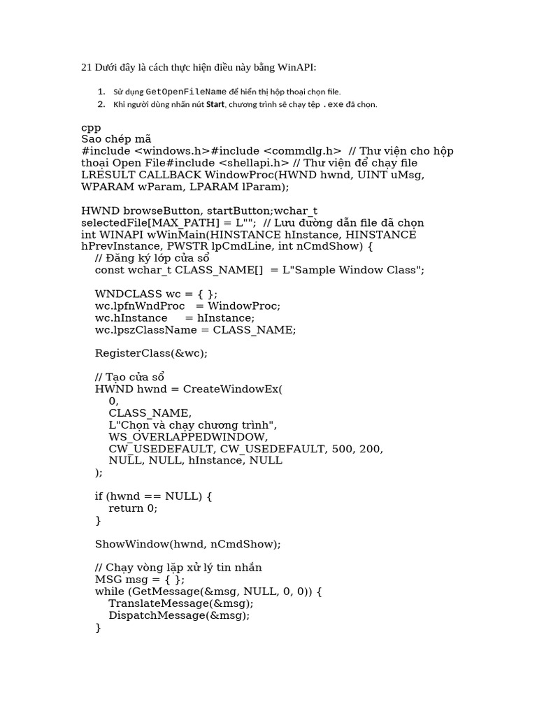 21 Dưới đây là cách thực hiện điều này bằng WinAPI | PDF