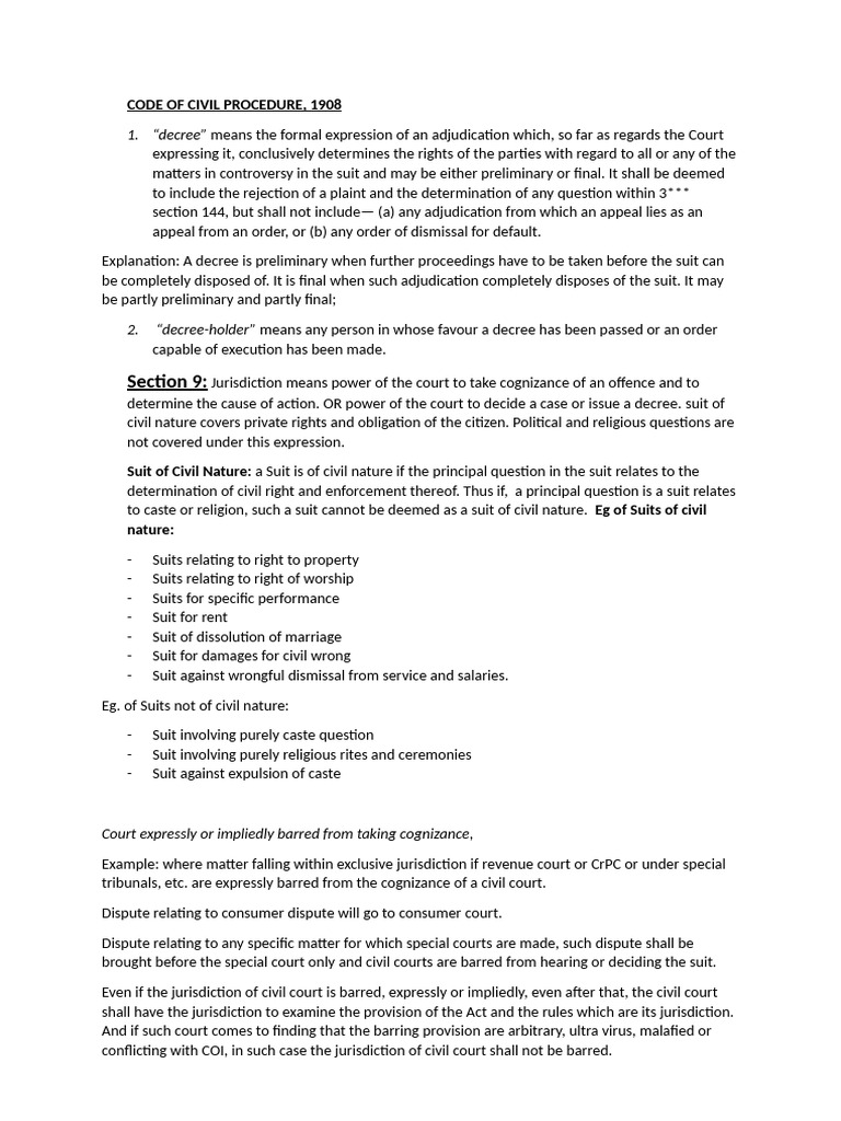 CPC Important Notes On Res Judicata | PDF